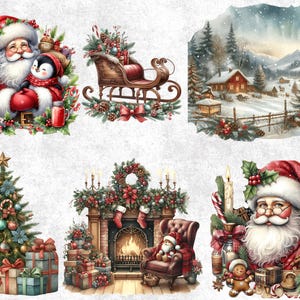Watercolor Christmas Clipart | Holiday PNG Graphics (instant Download ...