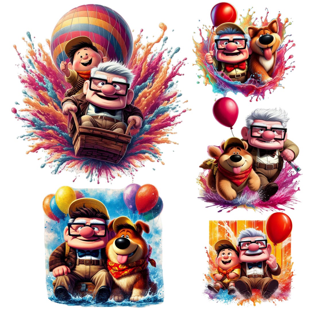 5 PNG up Movie Splash & Watercolor Designs for Sublimation High ...