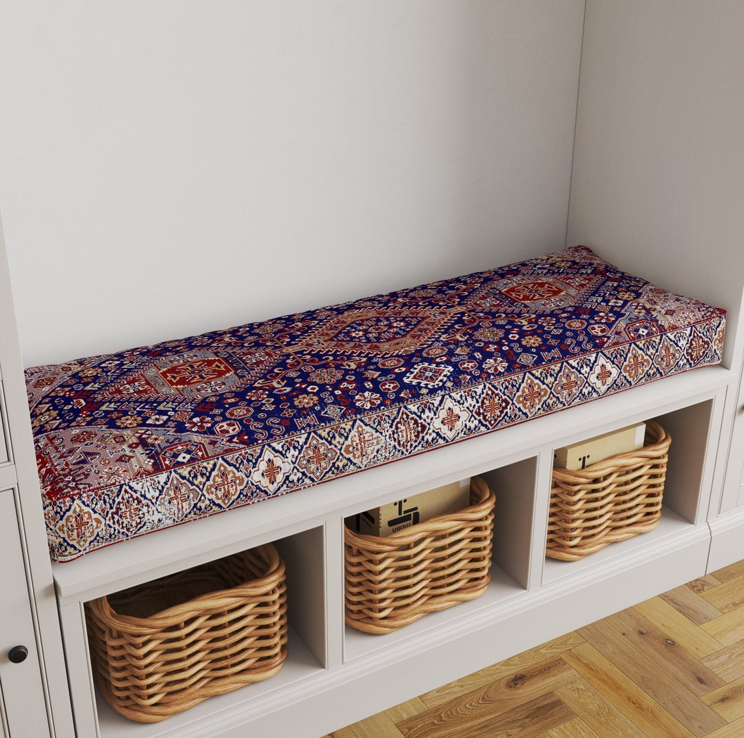 Custom Kilim Bench Cushion, 4 Inch Thick Foam Seat - Etsy