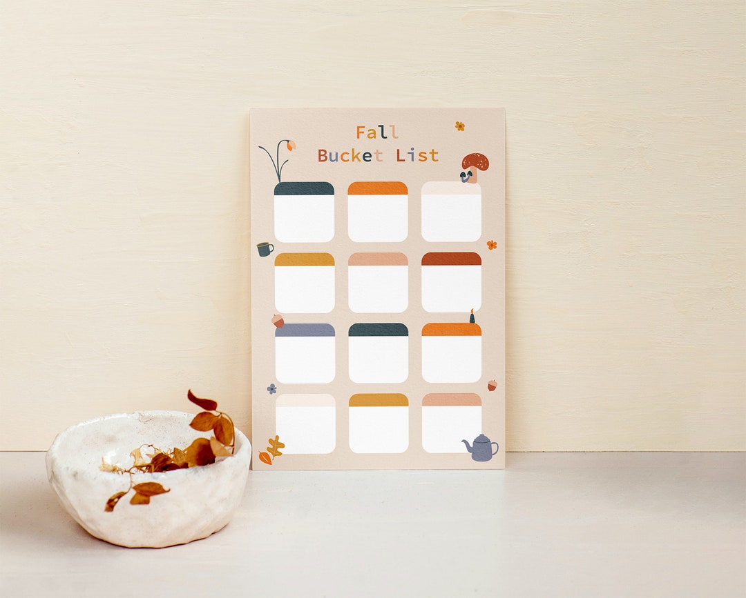 Your Printable Bucket List Boxes Awaits | Autumn Checklist Box Style ...