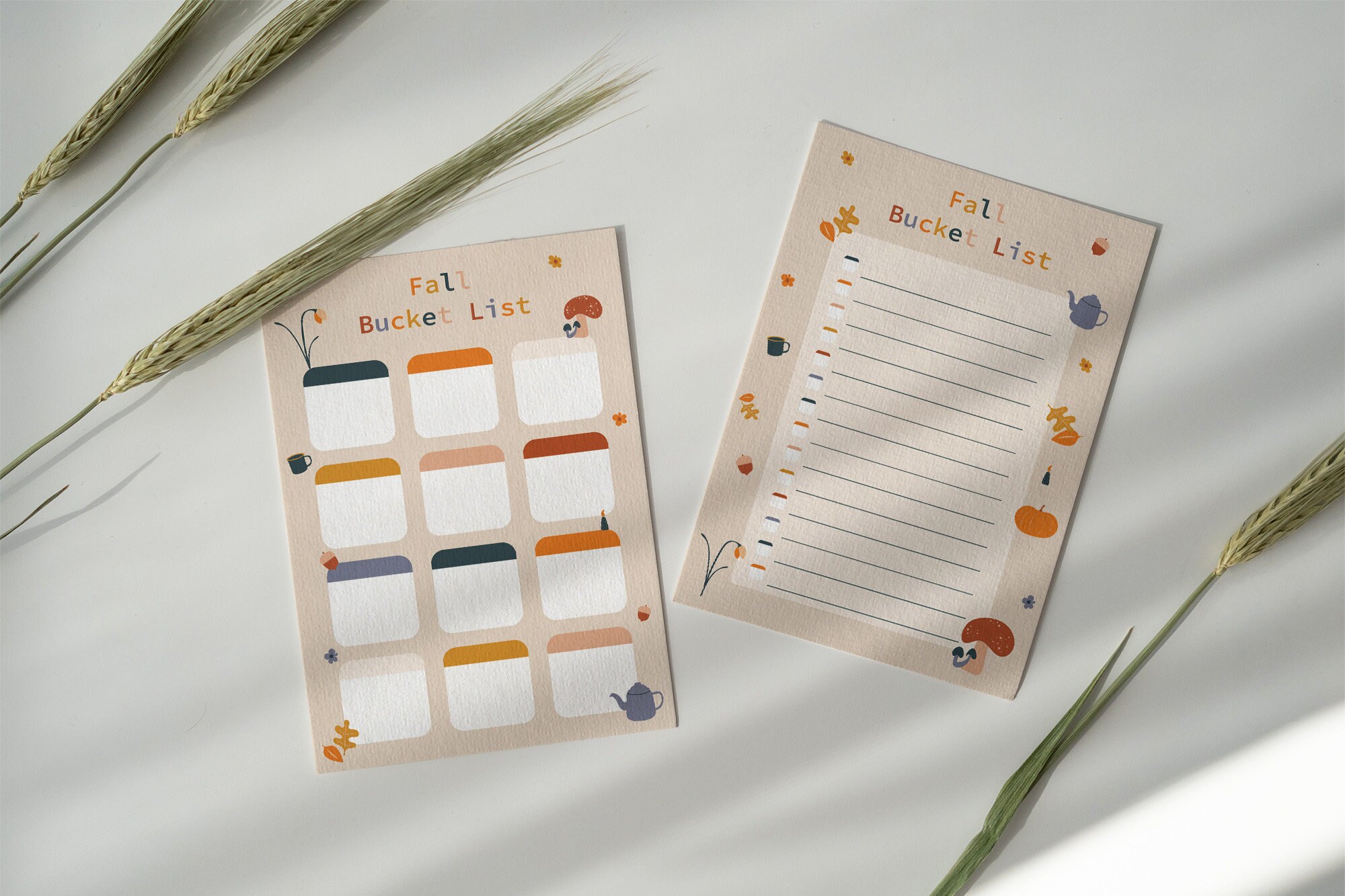 Your Printable Bucket List Boxes Awaits Autumn Checklist Box Style Fall ...