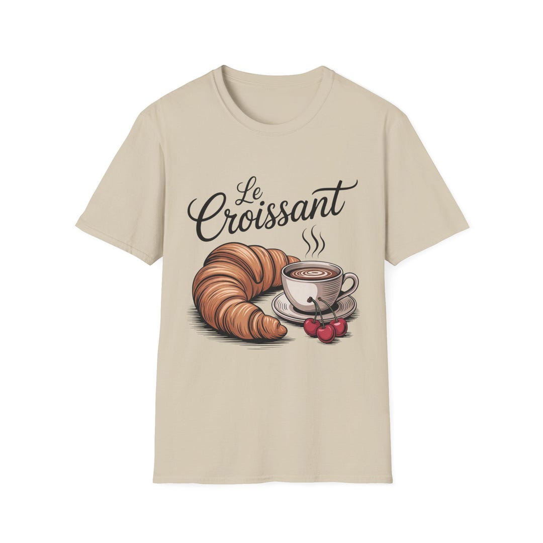 Le Croissant Design With Cute French Humor, Pastry Lover Vibes, Food ...