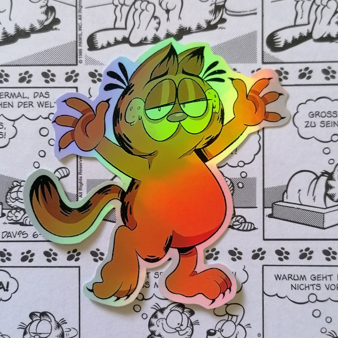 Garfield Holographic Sticker - Etsy