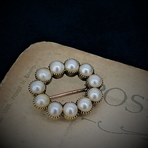 Gold Pearl Brooch - Etsy