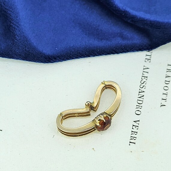 9ct Gold Antique Scarf Clip - Gem