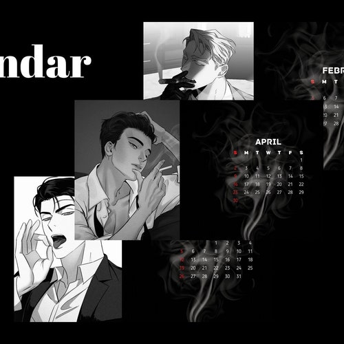 Manhwa Calendar 2023 Yaoi Calender 2023 Dark Simple Calender - Etsy
