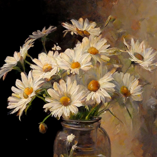 Daisy Painting - Etsy