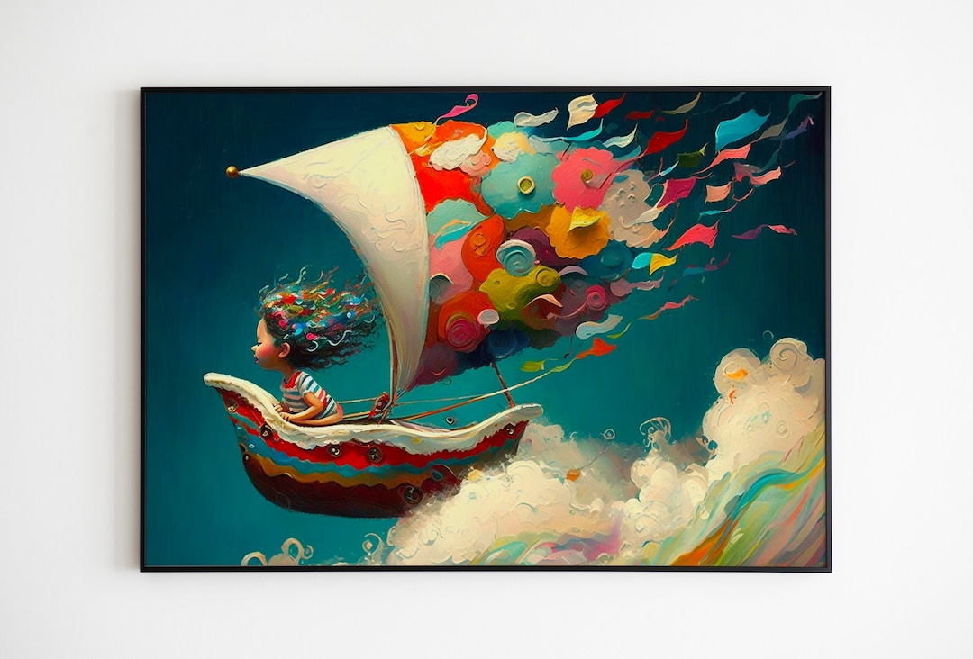 Whimsical Wall Art, Whimsical Wall Print, Whimsical Painting, Oil ...