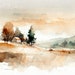 Printable Watercolor Field Painting Landscape, Vintage Landscape Art ...