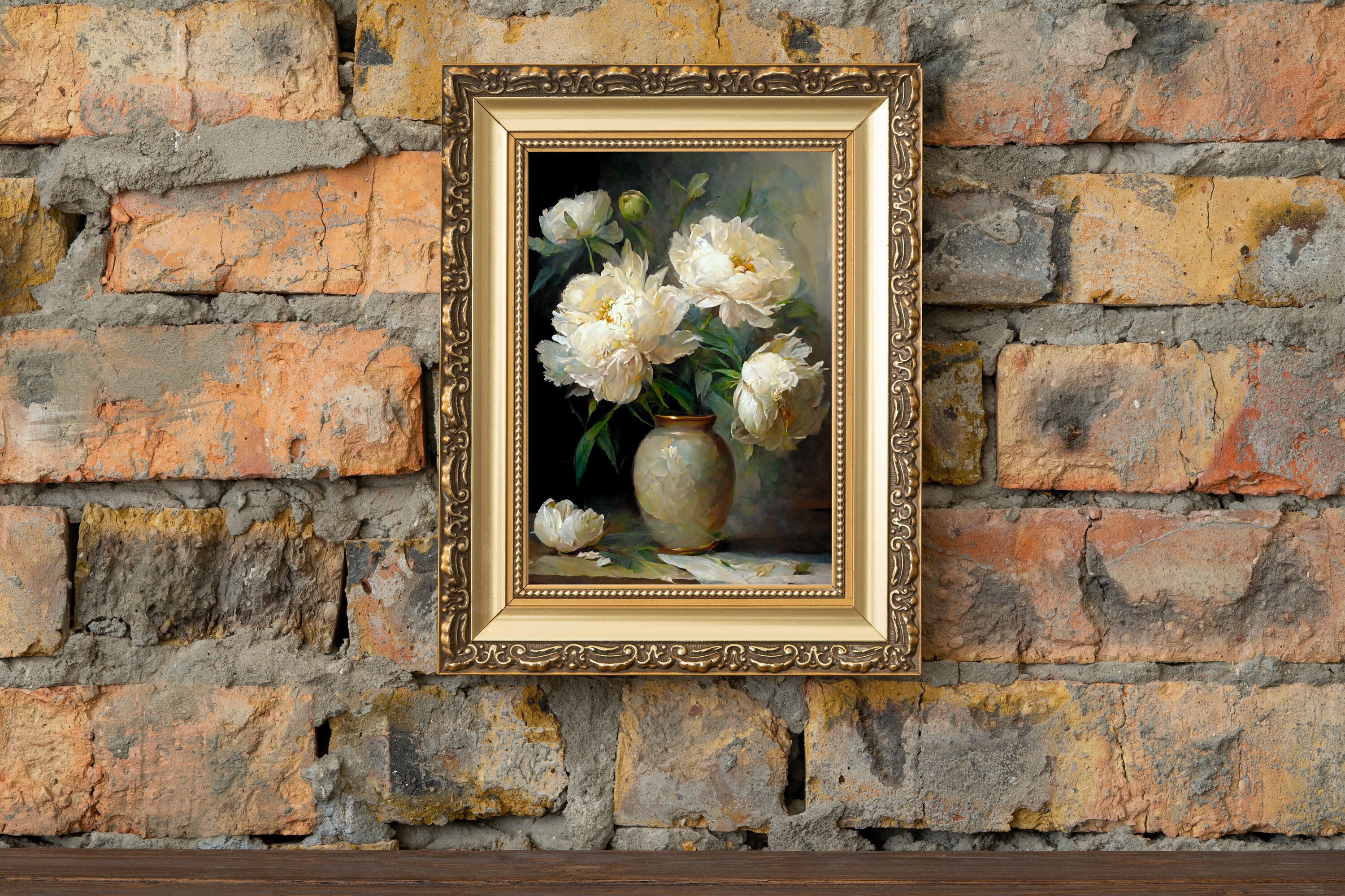 Peonies Oil Painting - Flower Wall Art Print, Still Life Floral Decor ...