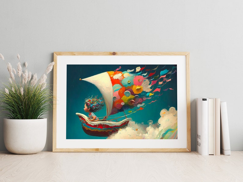 Whimsical Wall Art, Whimsical Wall Print, Whimsical Painting, Oil ...