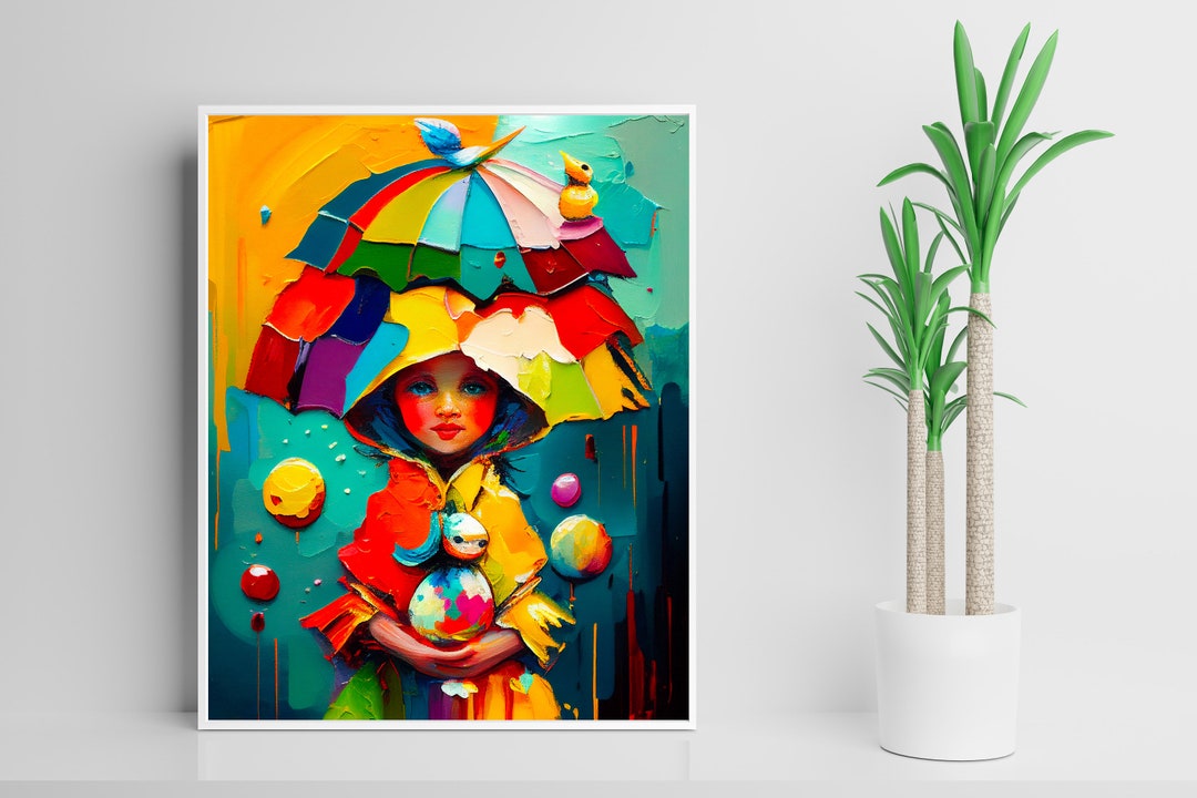 Whimsical Wall Art, Whimsical Wall Print, Whimsical Painting, Oil ...