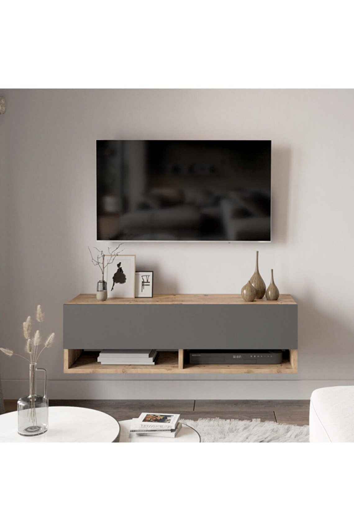 Wall Mounted TV Unit, Mini Tv Console, Colourful Tv Stand, Living Room ...