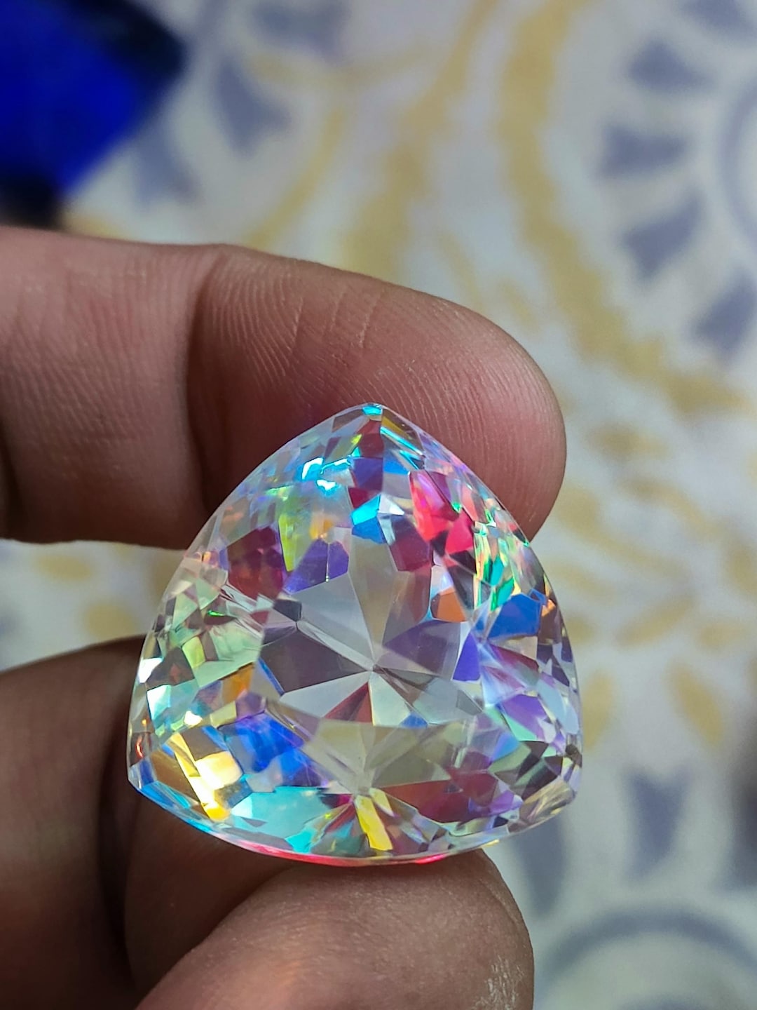 AAA+ 300 Cts Natural Mystic Topaz Trillion Cut Loose Gemstone - Etsy