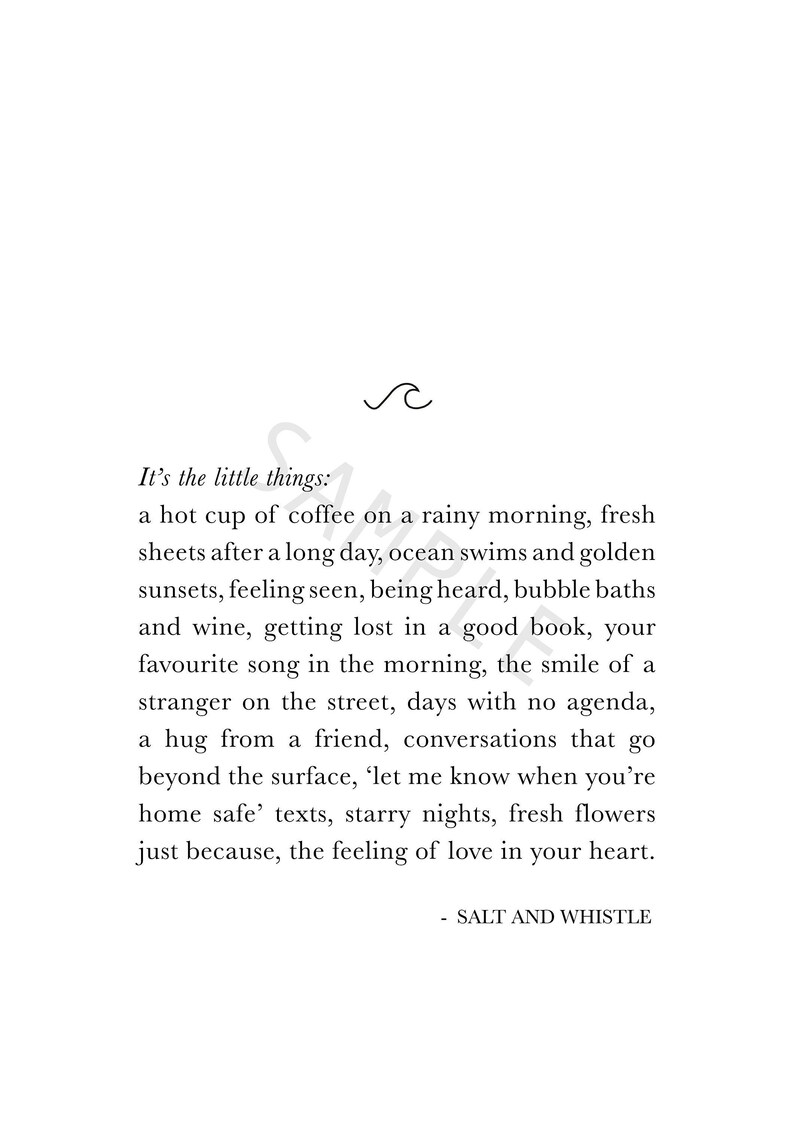 The Little Things Print - Printable Wall Art | Digital Download Print ...