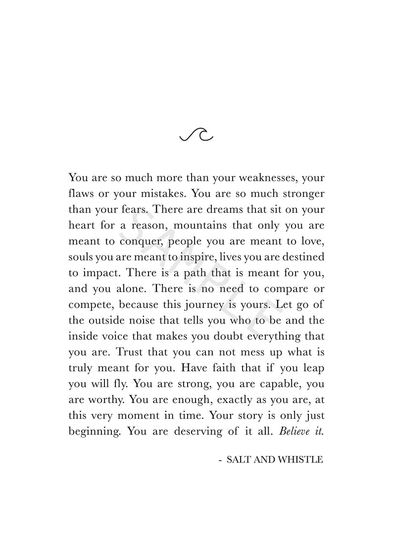 You Are Deserving Print - Printable Wall Art | Digital Download Print ...