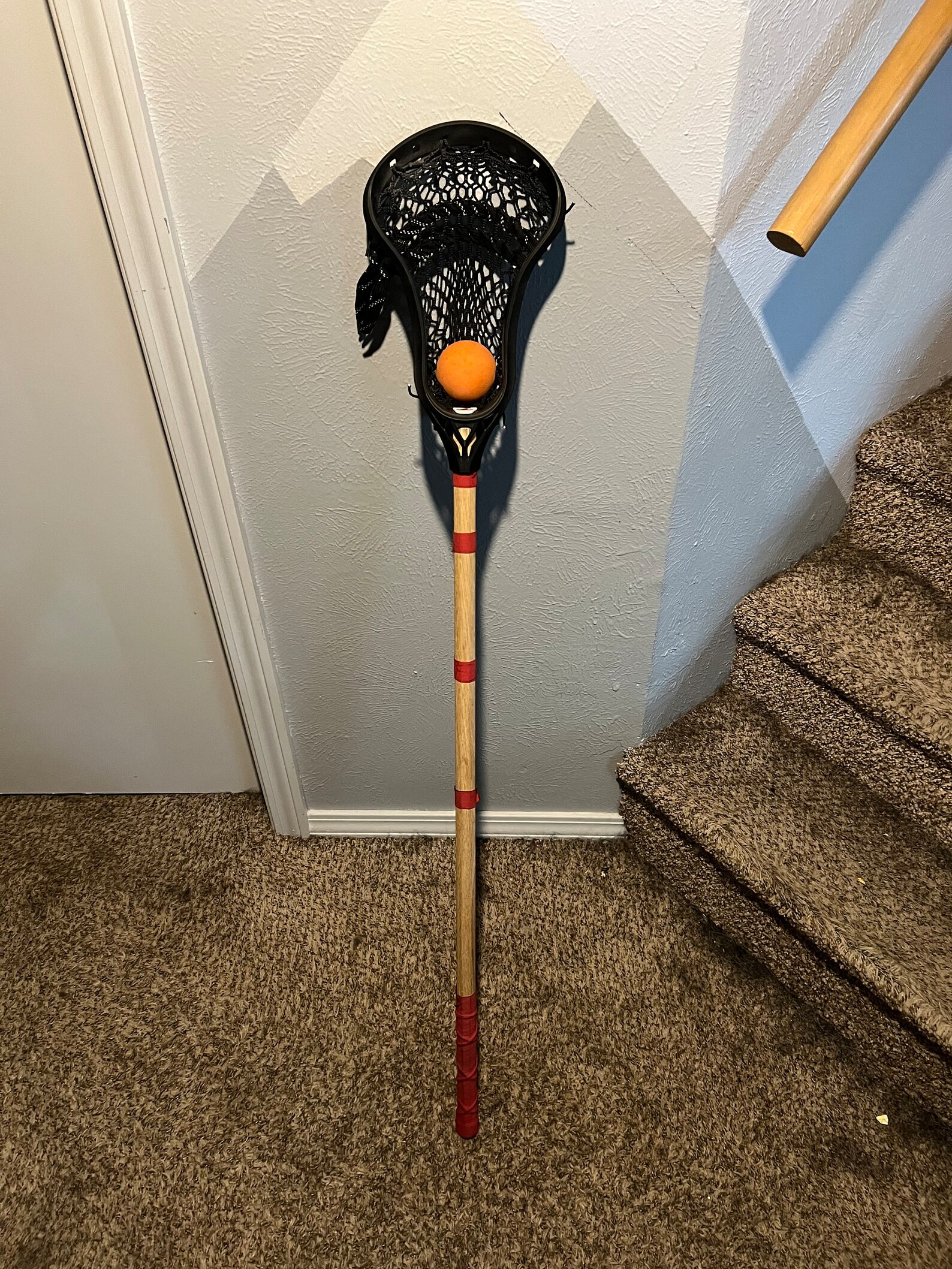 Oak Wood Lacrosse Stick -complete Stick With Head - Etsy