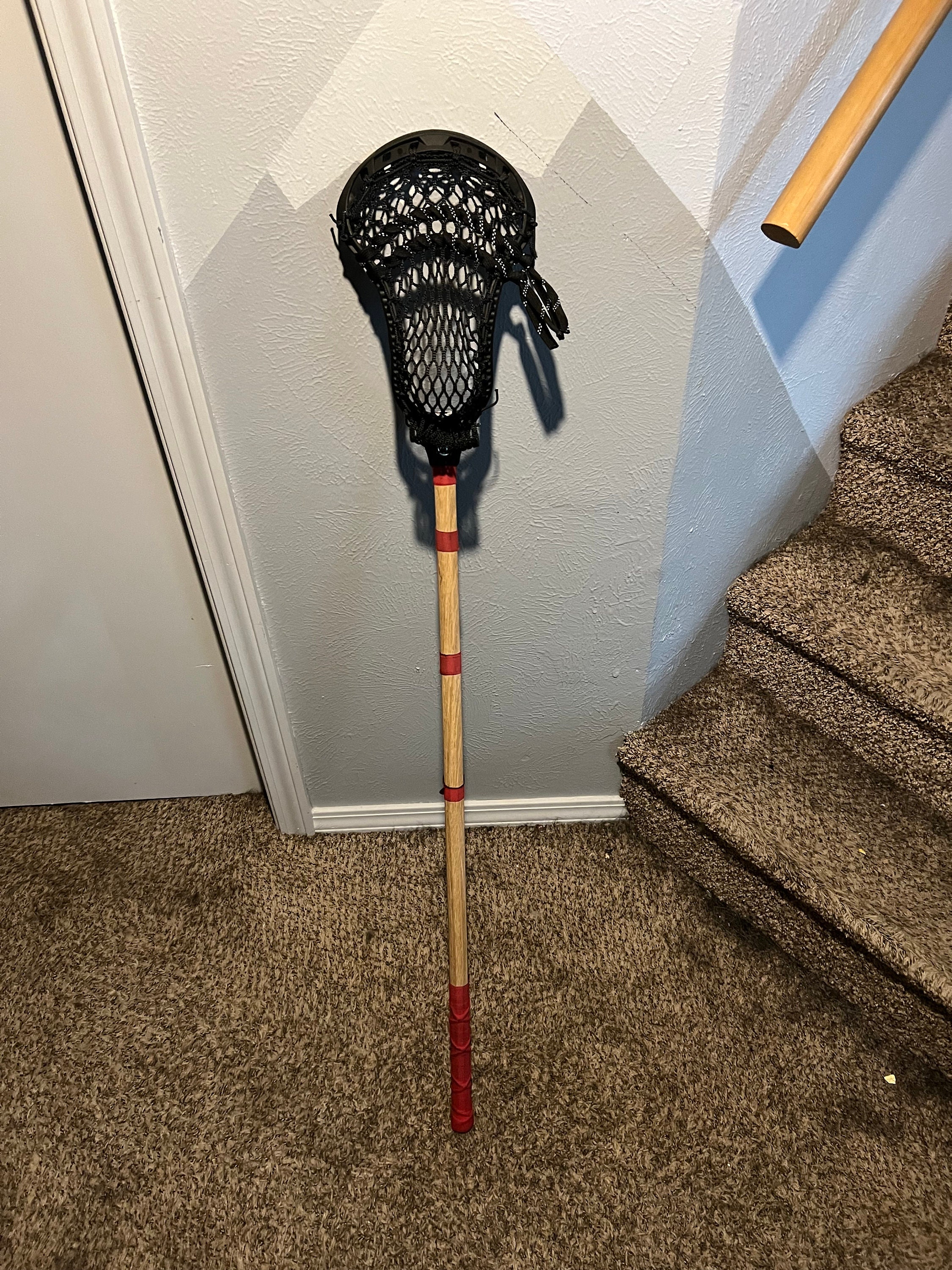 Oak Wood Lacrosse Stick -complete Stick With Head - Etsy