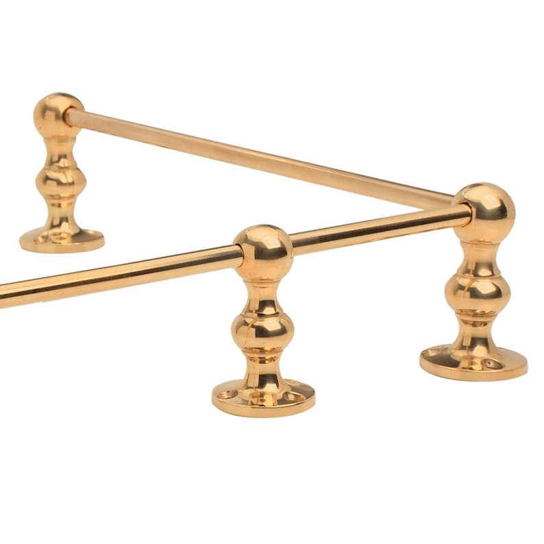Polished Unlacquered Brass Gallery Rail | Solid Brass Shelf Safety Rail ...