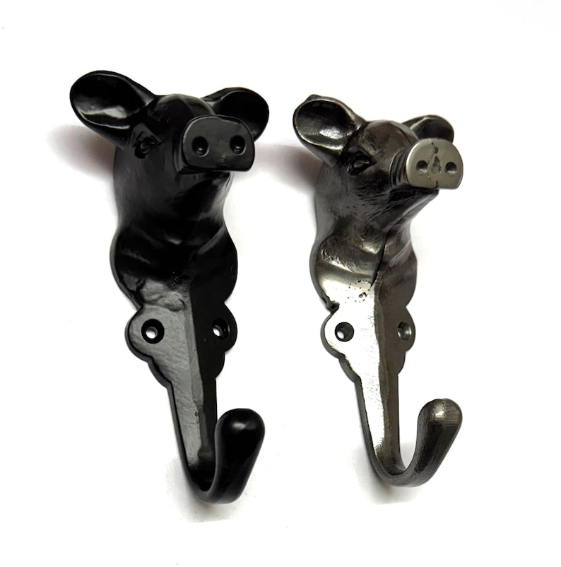 Antique-style Cast Iron Pig Hook – Farmhouse Rustic Wall Decor ...