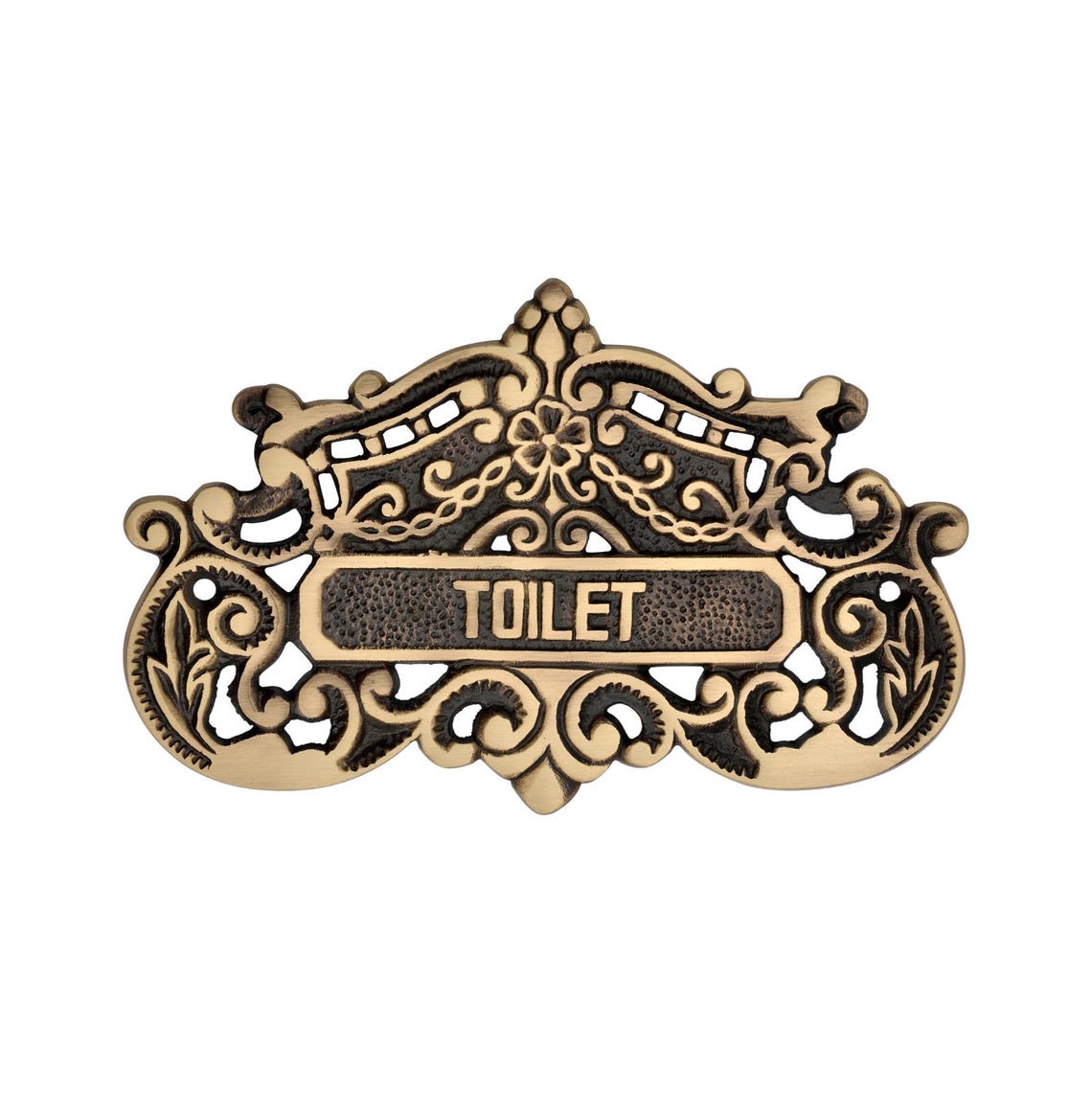 Victorian Solid Brass Toilet Sign: Antique Style Restroom Door Plaque ...