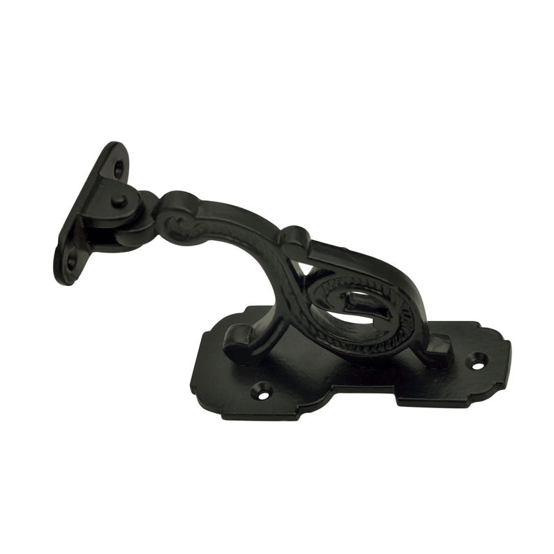 Victorian Musical Note Handrail Bracket: Antique Black Cast Iron ...