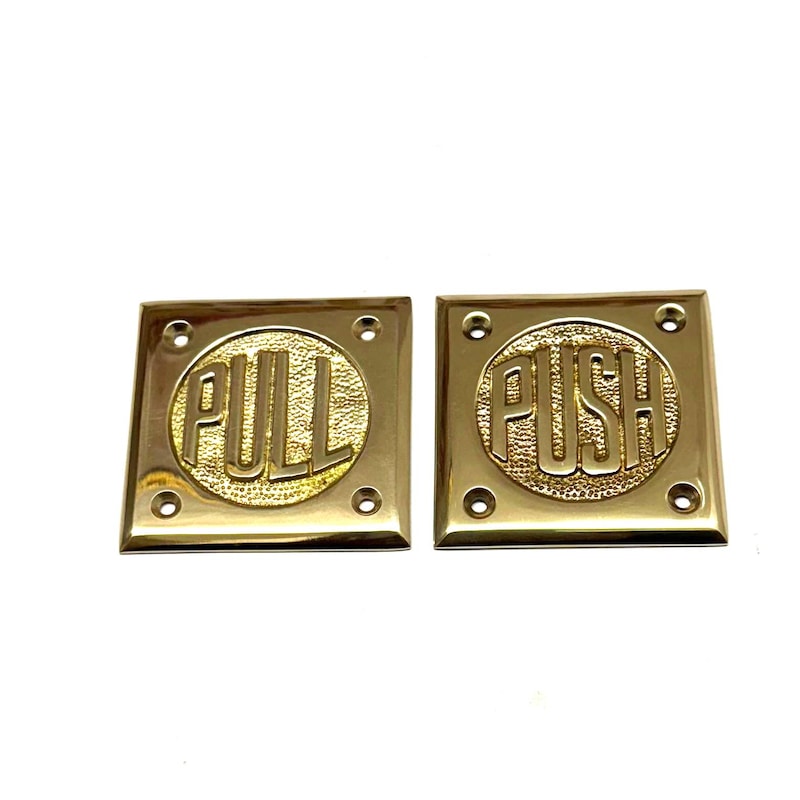 Vintage Brass Door Push - Etsy