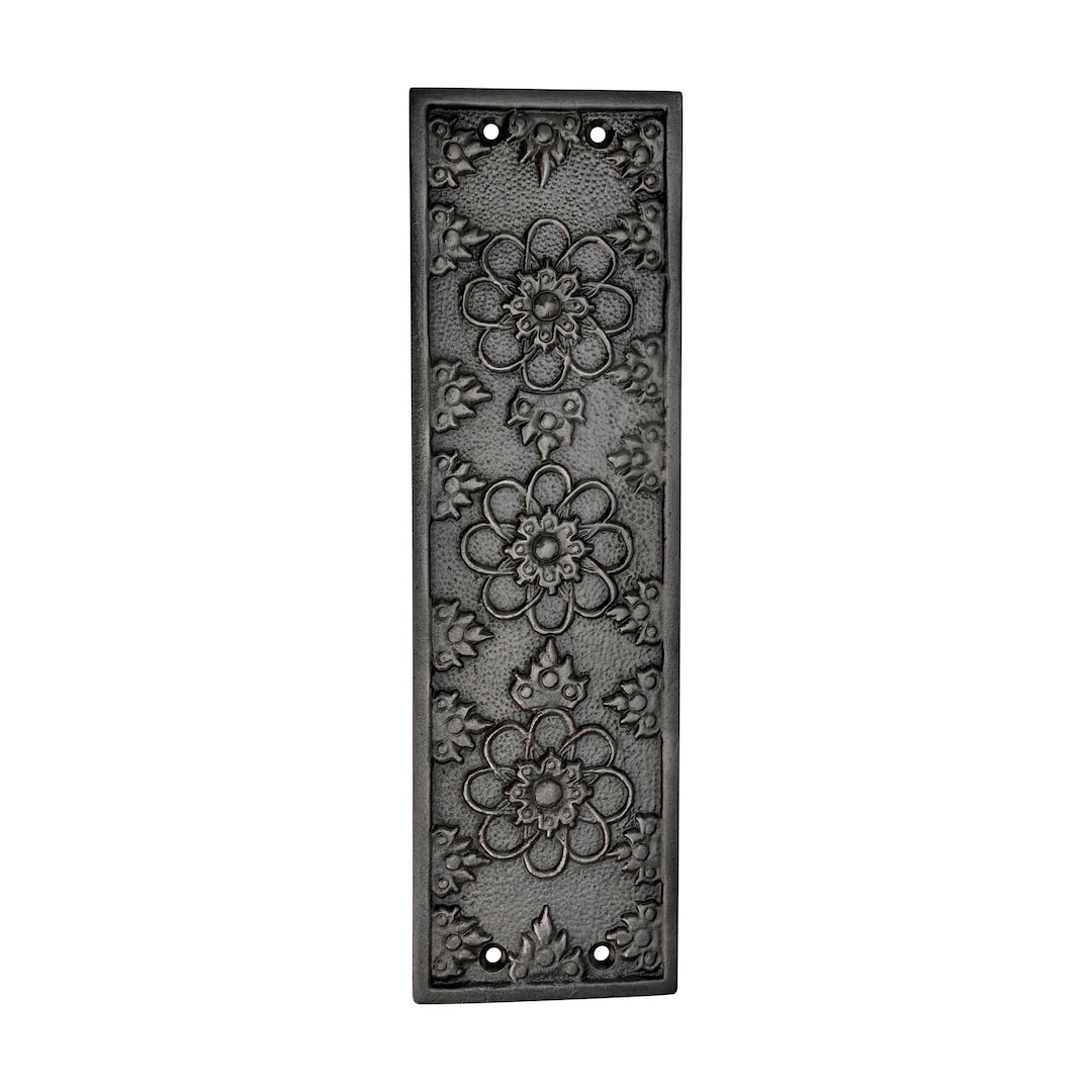 Ellerker Cast Iron Door Push Plate – Vintage Rustic Door Hardware ...