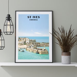 St Ives Print, Seaside Town, Cornwall Wall Art, Home Decor Poster ...