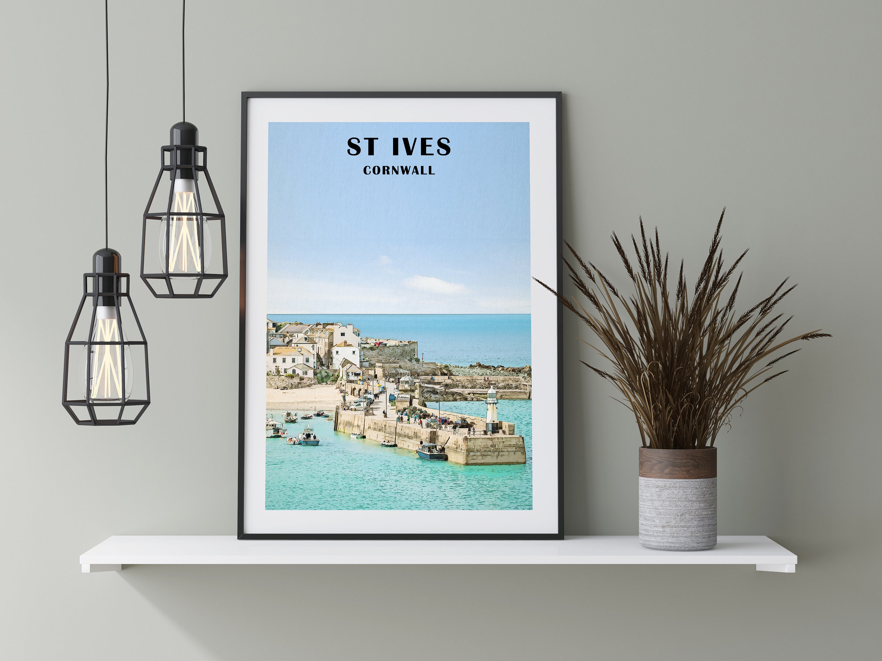 St Ives Print, Seaside Town, Cornwall Wall Art, Home Decor Poster ...