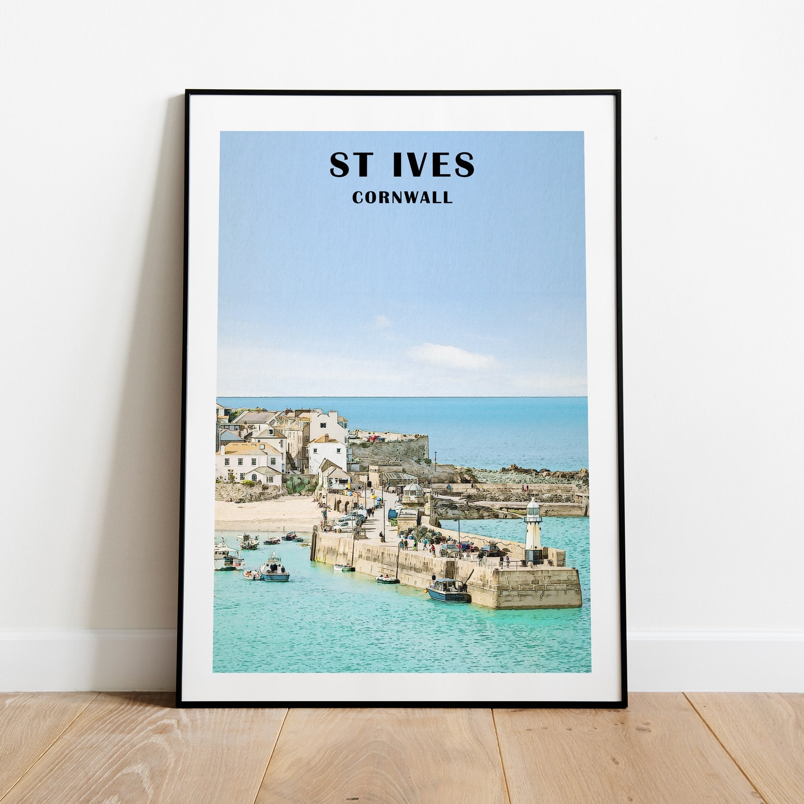 St Ives Print, Seaside Town, Cornwall Wall Art, Home Decor Poster ...
