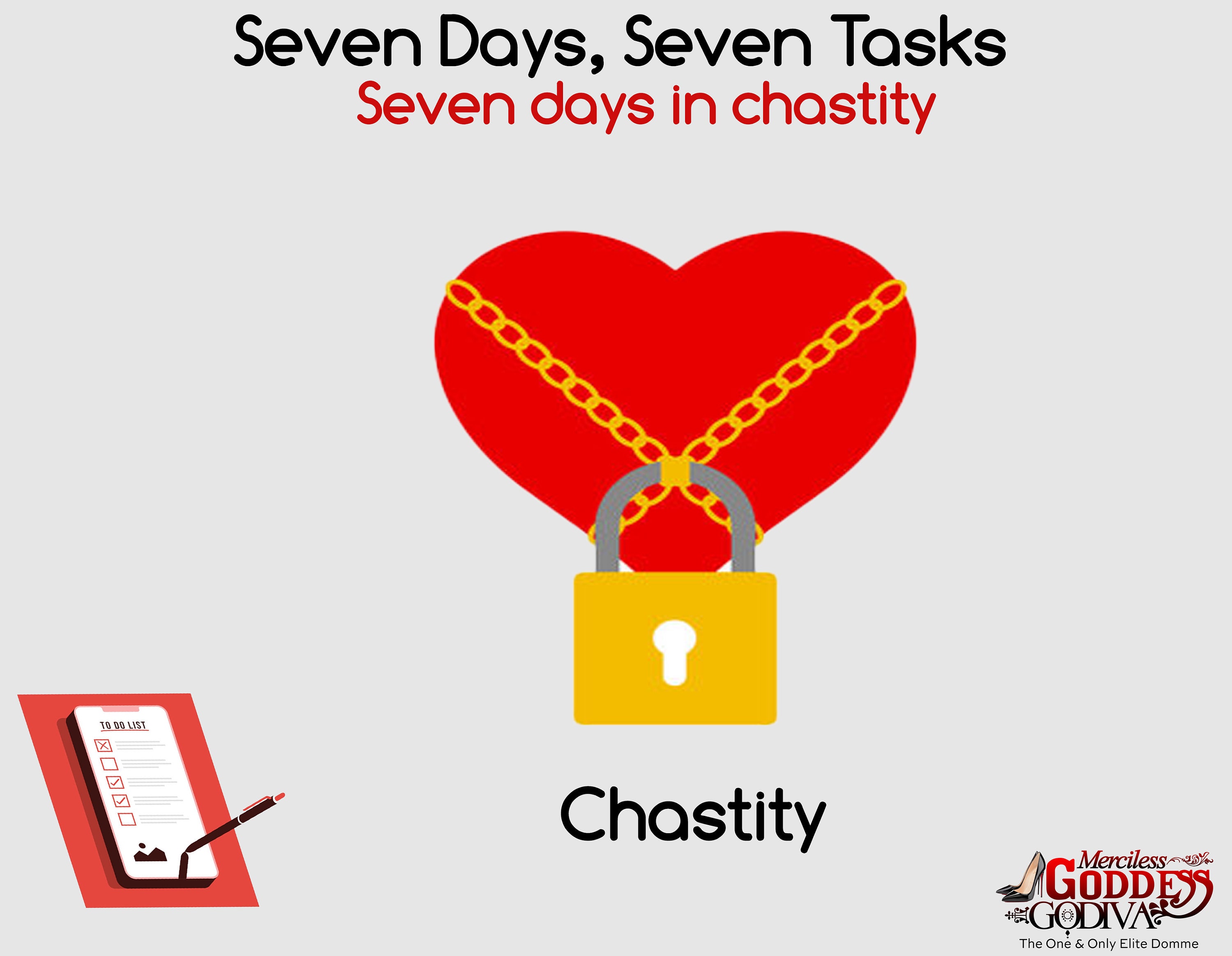 Seven Days in Chastity and Seven Tasks Interactive ONE WEEK Daily Tasks ...