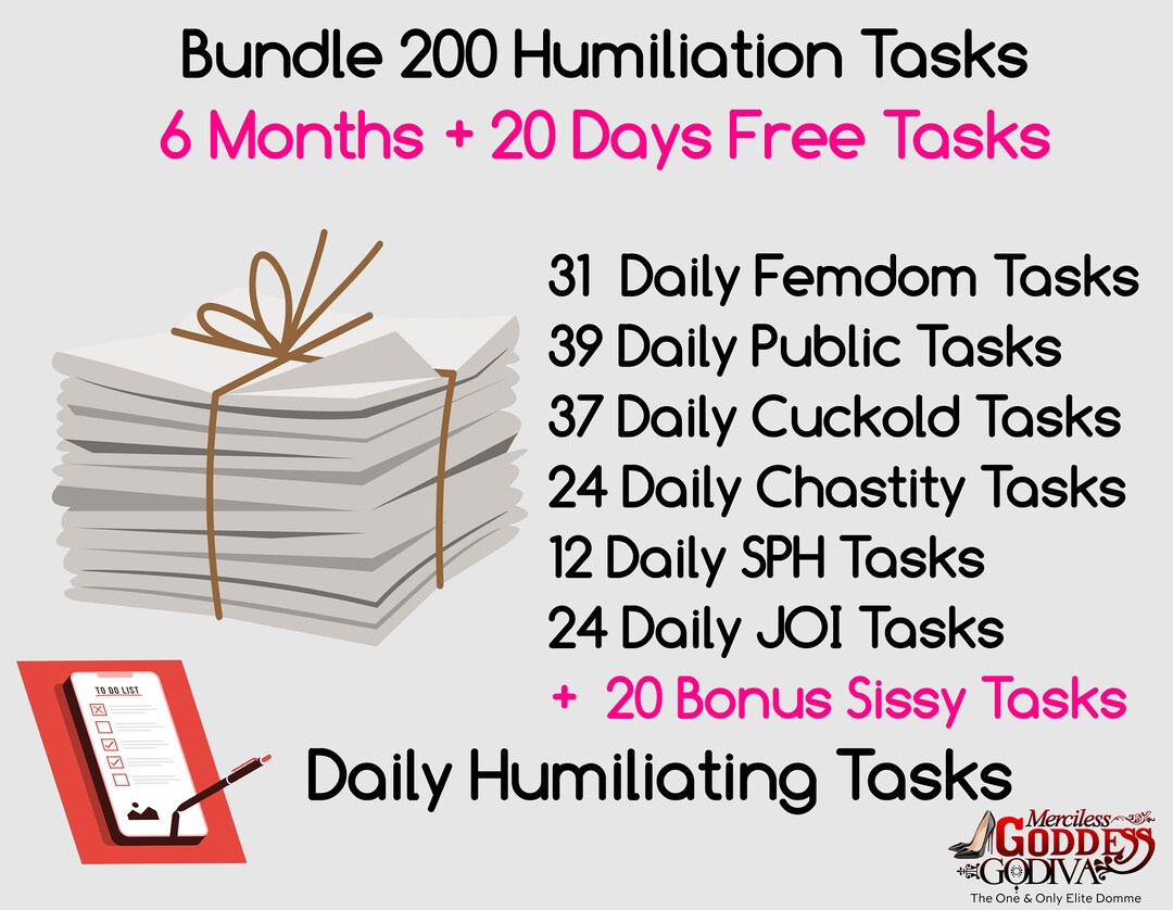 Bundle 200 Daily Femdom/public/cuckold/chastity/sph/joi/punishment ...