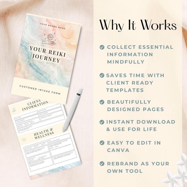 Reiki Intake Form Canva Template, Client Consent for Energy Healing ...