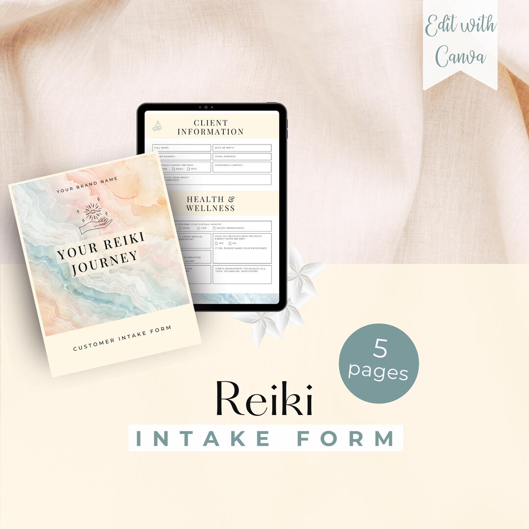 Reiki Intake Form Canva Template, Client Consent for Energy Healing ...