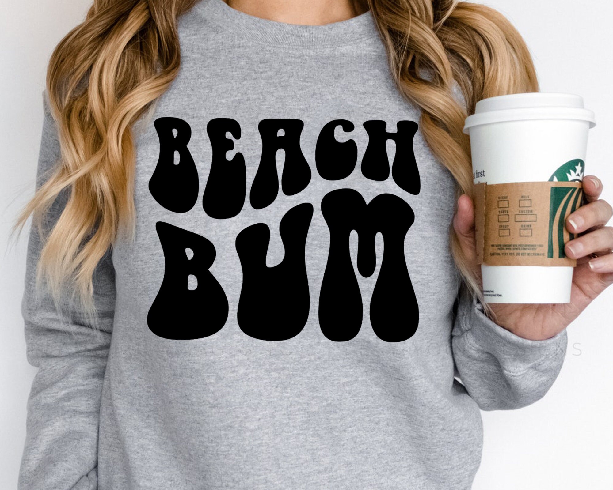 Beach Bum Svg Wavy Letters Svg Feelin Peachy Svg Fruit - Etsy