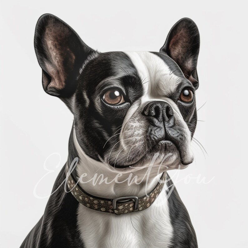 Boston Terrier Clipart 12 High Quality Jpgs Dog Clipart - Etsy