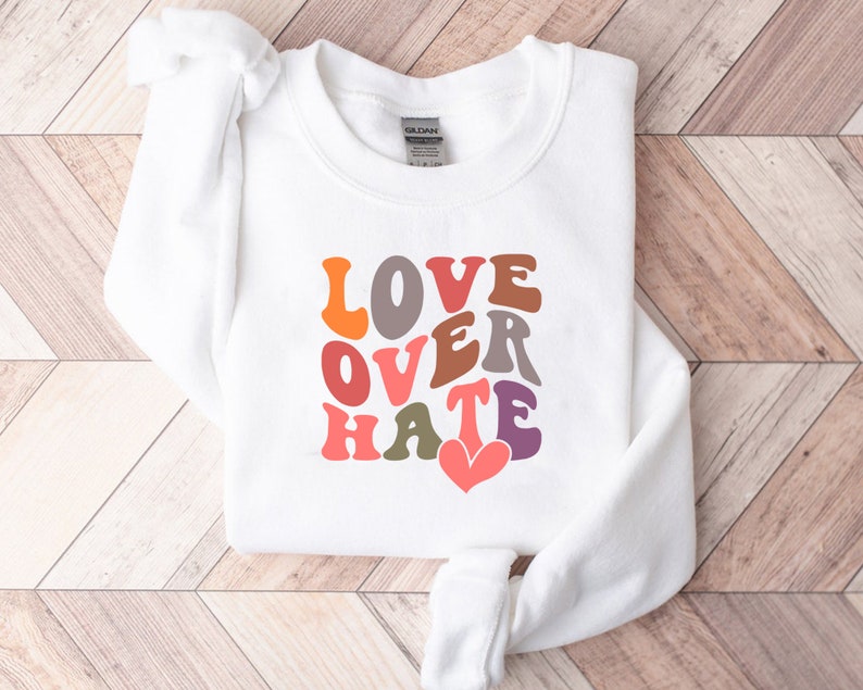 Love Over Hate Svg Wavy Stacked Svg Digital Prints Spread - Etsy