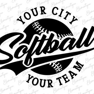 Softball Svg, Team Name Svg, Game Day Svg, Digital Downloads, Your City ...
