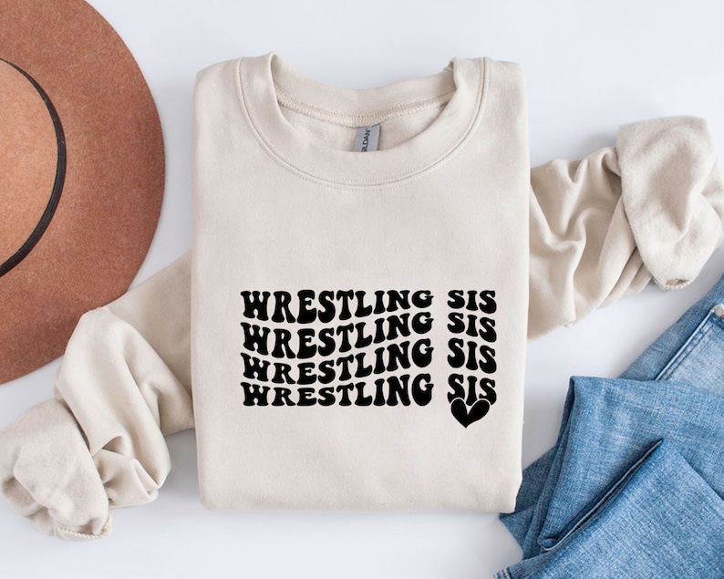 Wrestling Sis Svg Wavy Stacked Svg Digital Prints Wrestling - Etsy