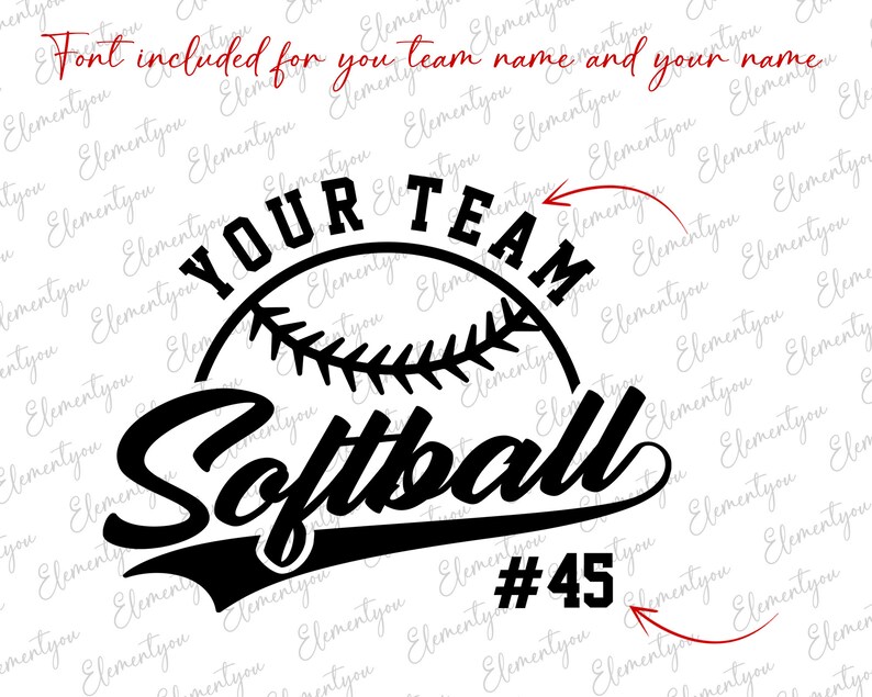 Your Team Svg Custom Svg Half Softball Svg Digital - Etsy
