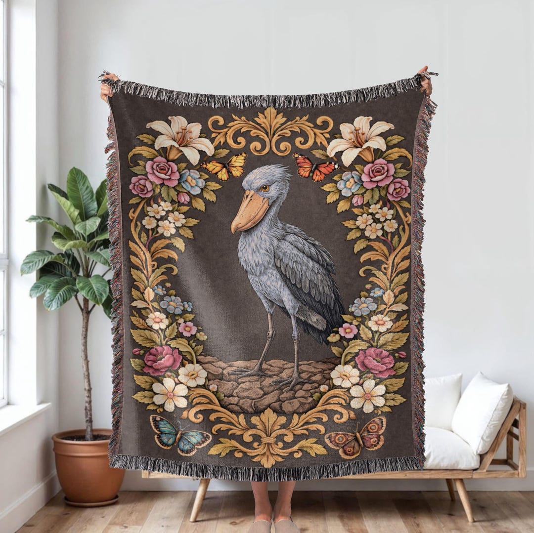 Shoebill Stork Woven Blanket, Stork Tapestry, Shoebill Stork Lover ...