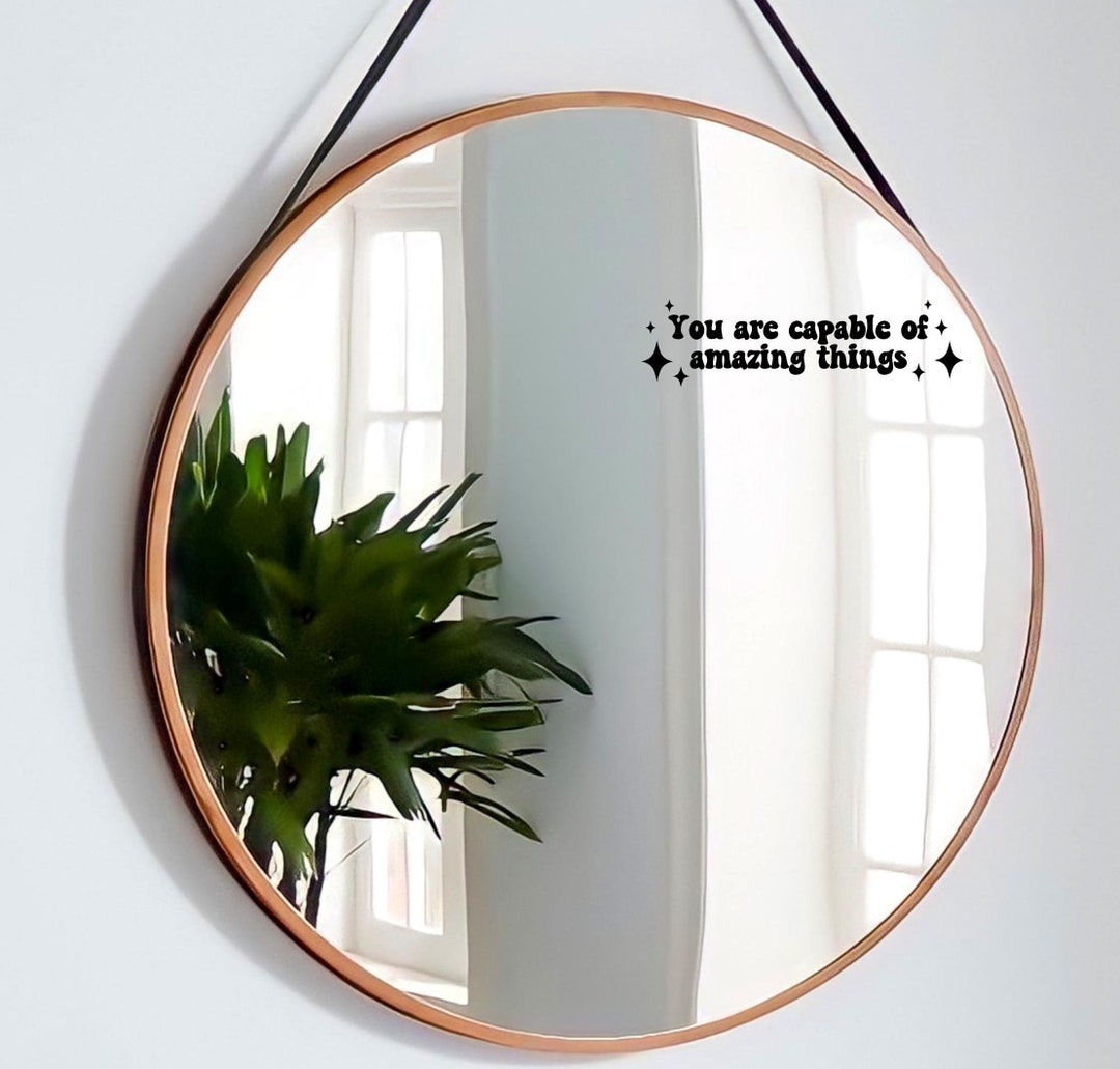 Self-affirmation Mirror Decal, Motivational Quote Mirror Sticker ...