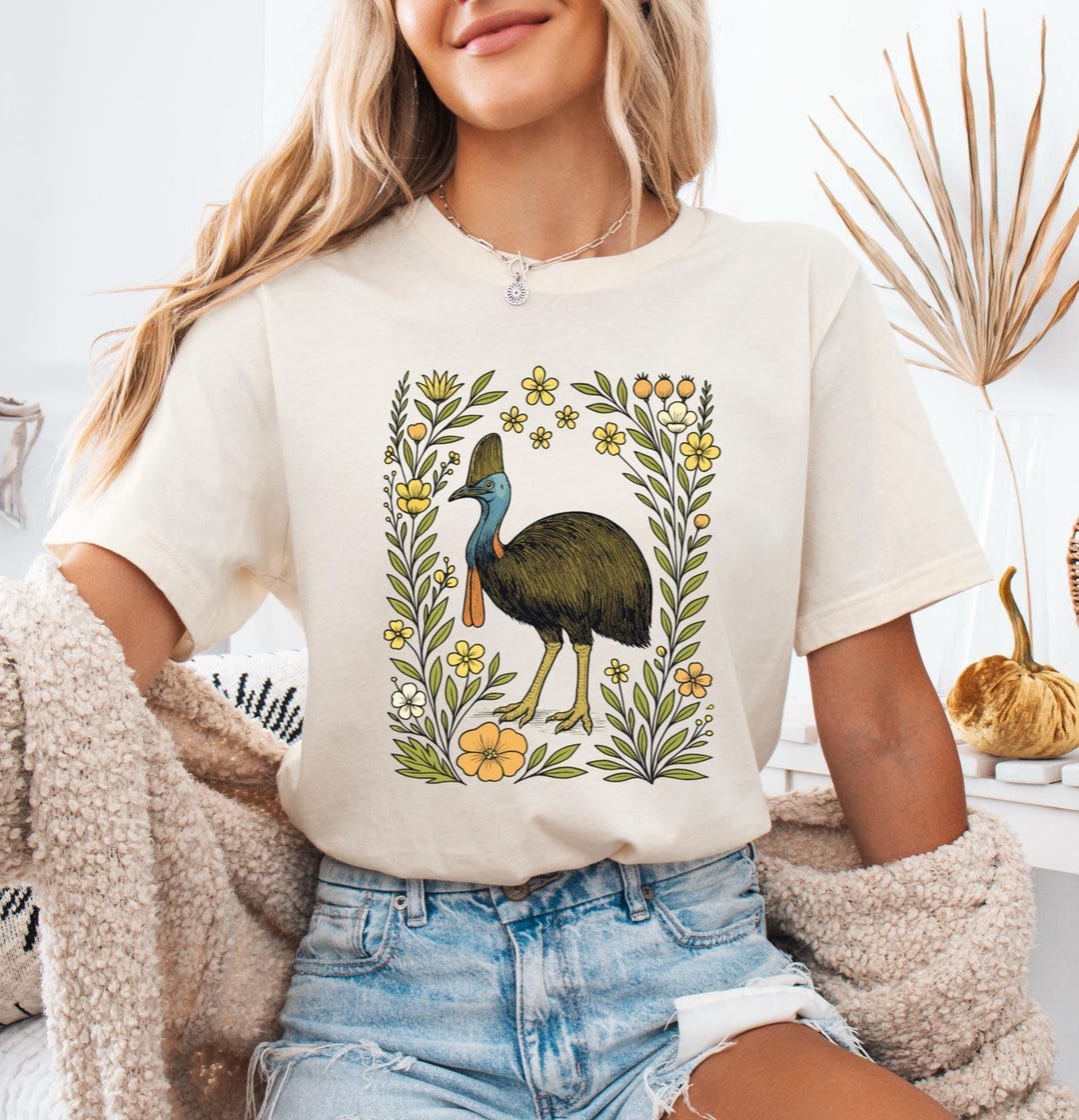 Cute Flower Cassowary Shirt, Cassowary T-shirt, Cassowary Lover Tee ...