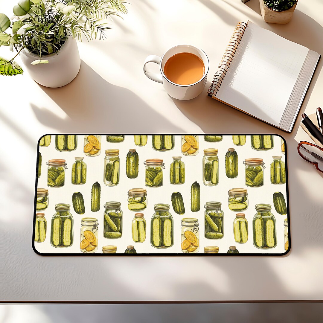 Pickles Desk Mat, Pickle Jar Desk Pad, Pickles Mouse Pad, Cute Office ...