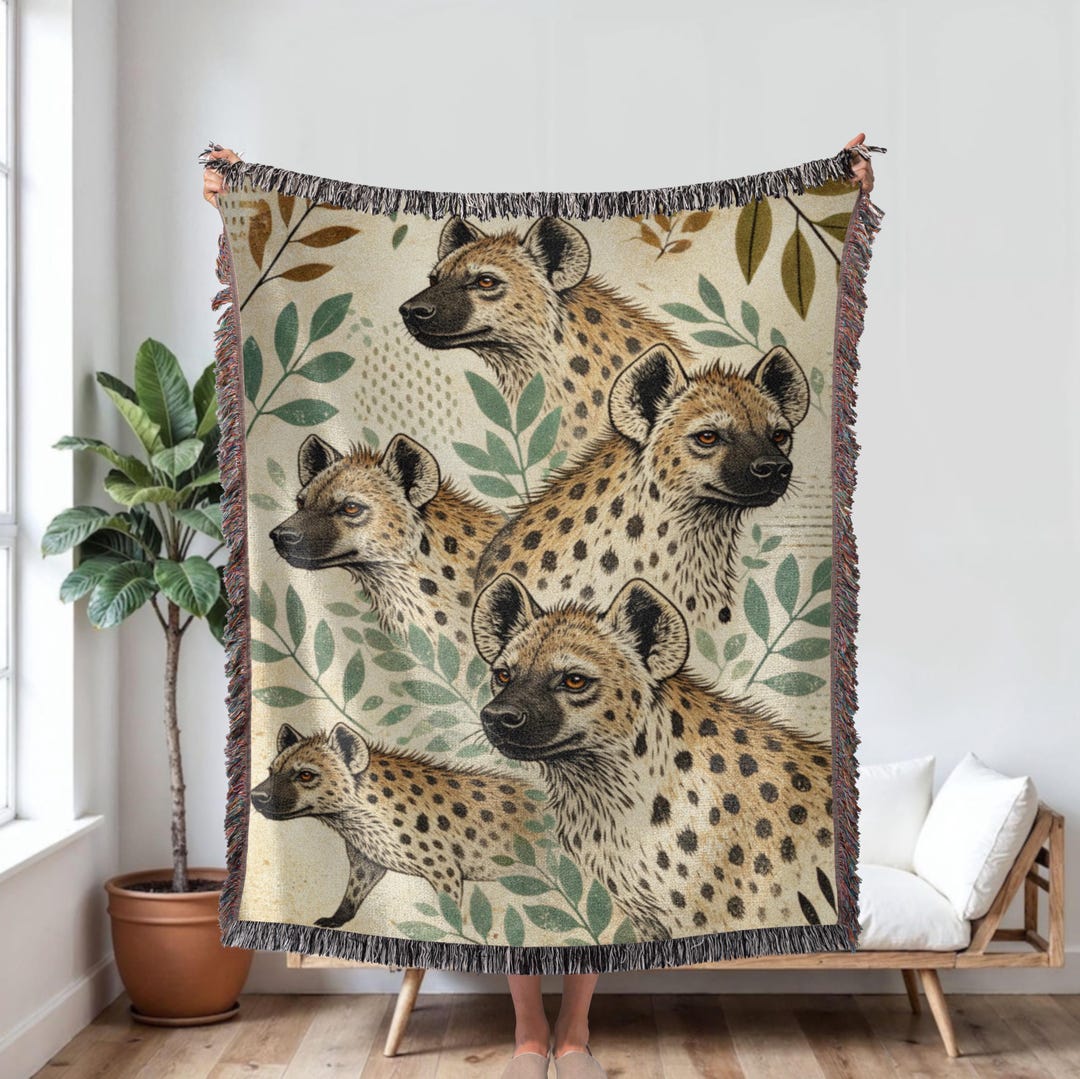 Hyena Woven Blanket, Hyena Woven Boho Tapestry, Hyena Lover Gifts ...