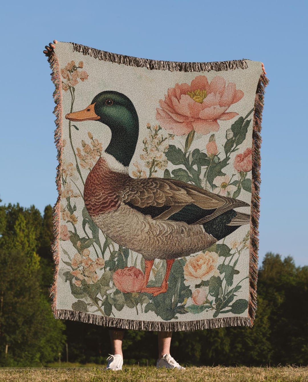 Duck Woven Blanket - Duck Woven Tapestry, Duck Tapestry, Duck Gifts ...