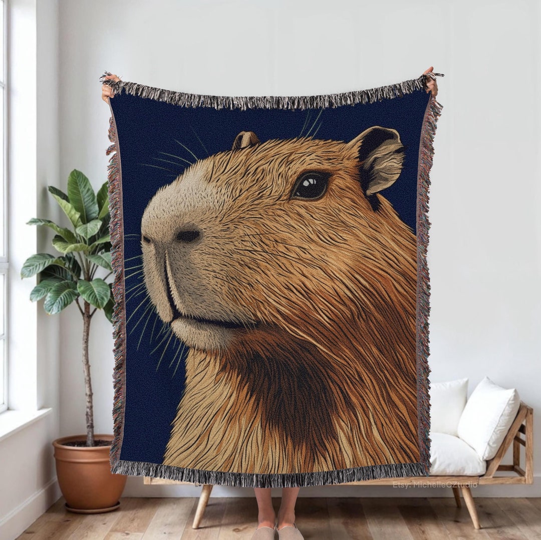 Capybara Woven Blanket Capybara Woven Tapestry Capybara Throw Wall ...