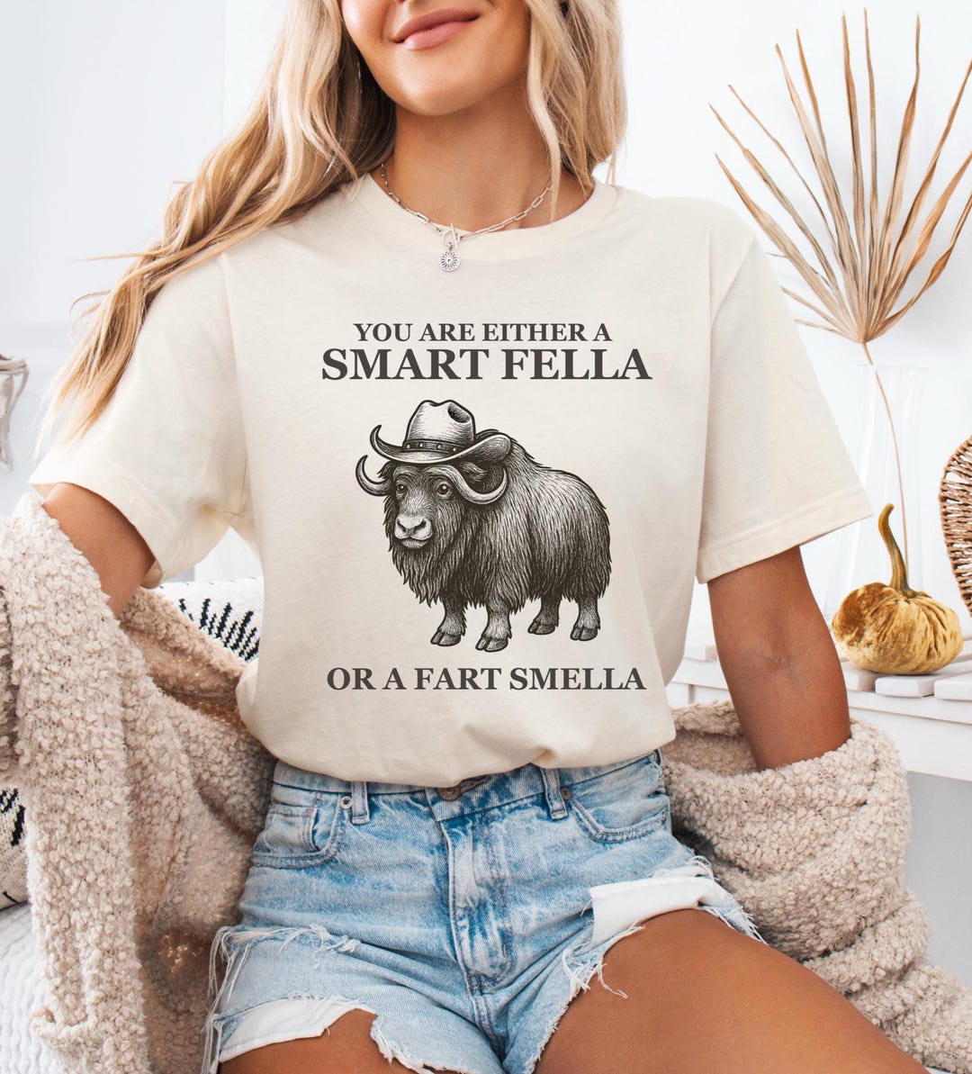 Retro Smart Fella Musk Ox 90’s Shirt, Musk Ox T-shirt, Musk Ox Lover ...