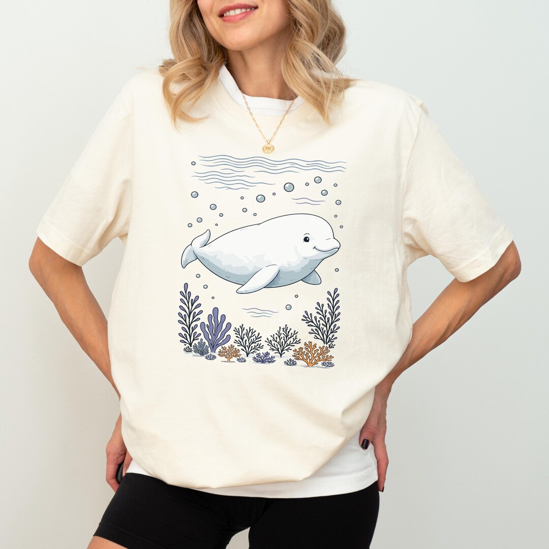 Beluga Whale Shirt, Shark Lover Gifts, Sea Conservation Tee, Marine ...